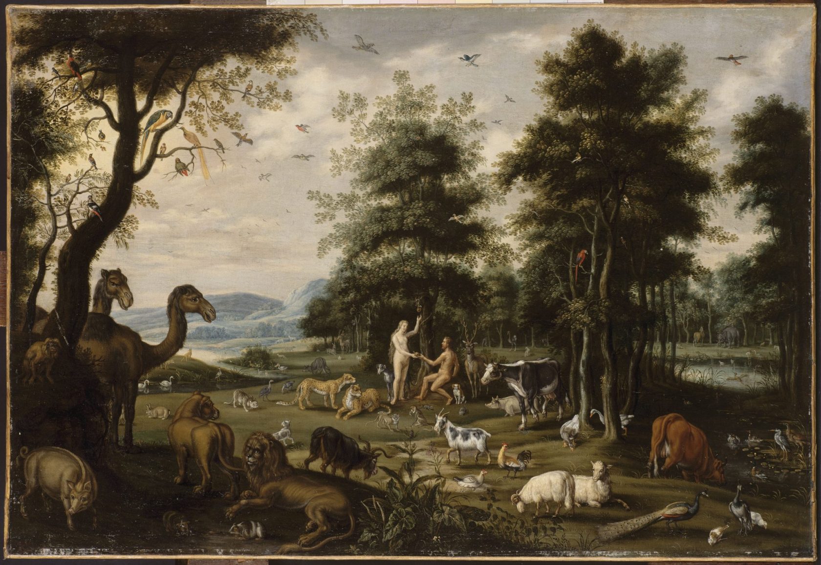 Le Paradis terrestre, Adam et Ève et les animaux de la création ...